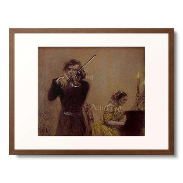 Artist:  Menzel, Adolph von,1815-1905 Imagetitle:  Clara Schumann begleitet Joseph Joachim am Klavier. 1854. Location:  ...