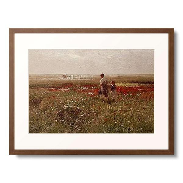 Artist:  Muhlig, Hugo,1854-1929 Imagetitle:  In der Blumenwiese. Dimensions:  55,5 x 83,5 cm Location:  Private Collection