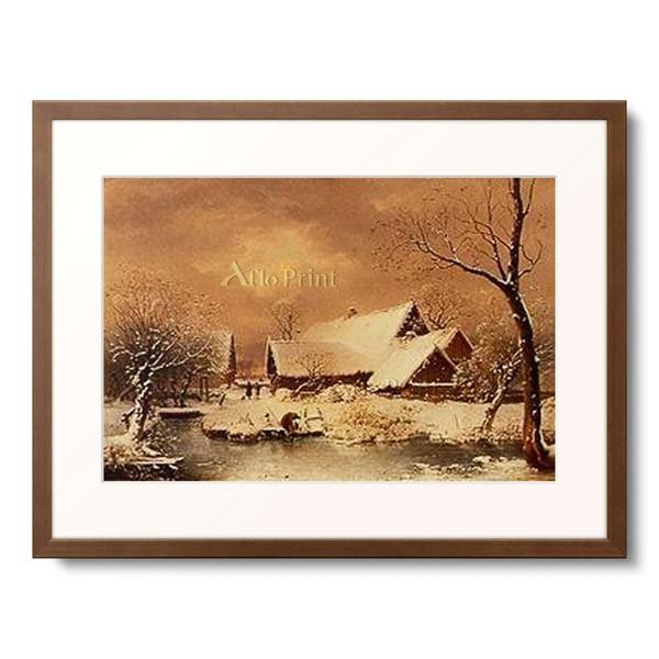 Artist:  Schneider, Wilhelm Heinrich,1821-1900 Imagetitle:  Verschneite Winterlandschaft. 1835. Dimensions:  42,7 x 64,7...