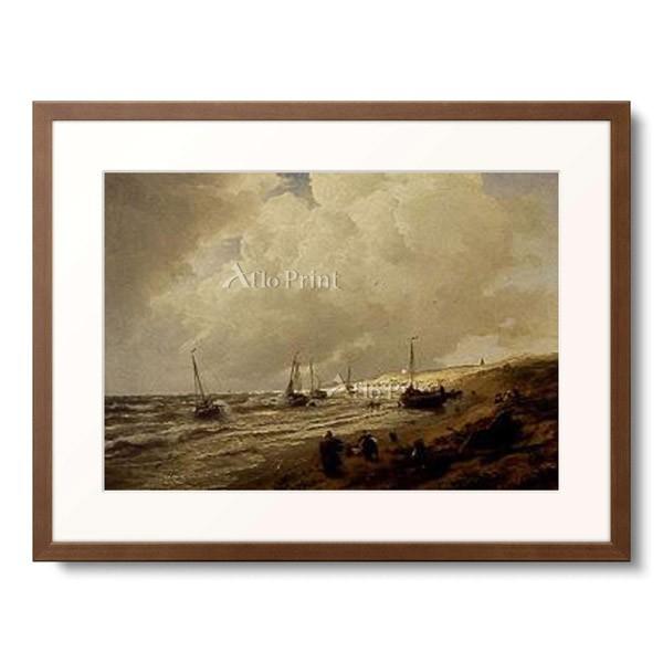 作家名:アンドレアス・アーヘンバッハドイツの画家風景画Artist: Achenbach, Andreas,1815-1910 Imagetitle:Strand bei Scheveningen. 1868. Dimensions: 70...
