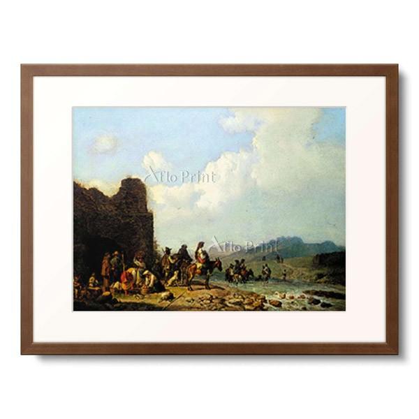 Artist:  Burkel, Heinrich,1802-1869 Imagetitle:  Campagna-Landschaft mit ziehenden Landleuten vor einer Ruine. Dimension...