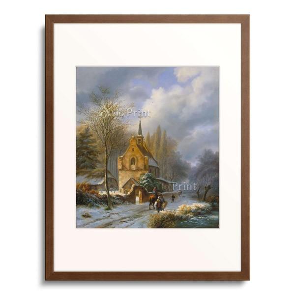Artist:  Koekkoek, Barend Cornelisz,1803-1862 Imagetitle:  Winterlandschaft an einer Kirche. Location:  Privatbesitz