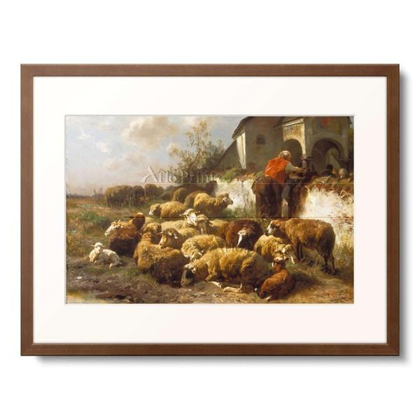Artist:  Braith, Anton,1836-1905 Imagetitle:  Die Schafherde. Dimensions:  75 x 113,2 cm Location:  Christie's Images Ltd