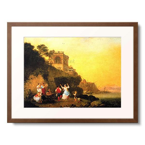 Artist:  Hilaire, Jean-Baptiste,1753-nach1822 Imagetitle:  Tarantella tanzendes Landvolk an der Kuste bei Marechiaro. Lo...