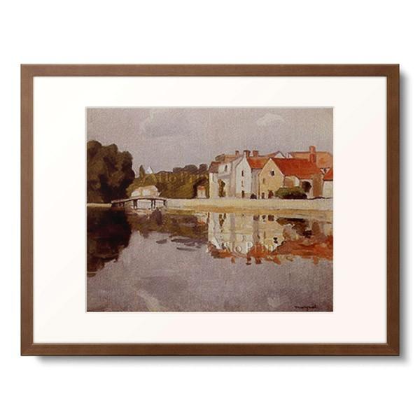 作家名:アルベール・マルケフランスの画家フォービスム　野獣派Artist:Marquet, Albert,1875-1947 Imagetitle:Hauser spiegeln sich im Wasser (Samois).