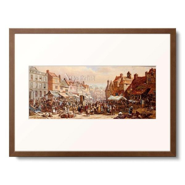 Artist:  Rayner, Louise,1829-1924 Imagetitle:  Markttag in Chippenham. Dimensions:  25,4 x 61 cm Location:  Christie's I...