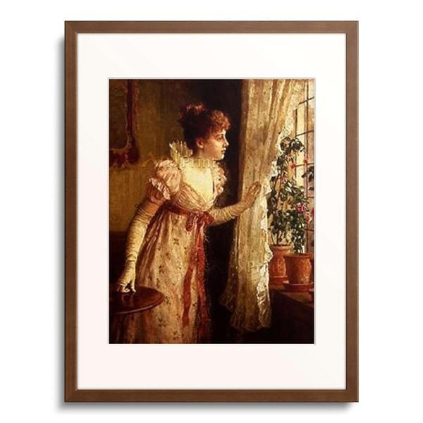 Artist:  Wood, Charles Haigh,1856-1927 Imagetitle:  Ein Besuch wird erwartet. Dimensions:  91,5 x 71 cm Location:  Chris...
