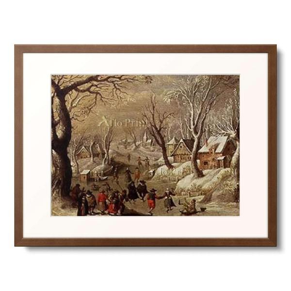 Artist:  Berghe, Charles van den,19.Jh. Imagetitle:  Schlittschuhlaufer in hollandischer Winterlandschaft. Dimensions:  ...