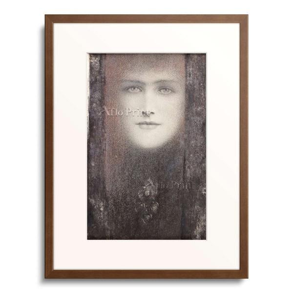 Artist:  Khnopff, Fernand,1858-1921 Imagetitle:  Die Maske auf dem dunklen Vorhang. Dimensions:  27 x 17 cm Medium:  Far...