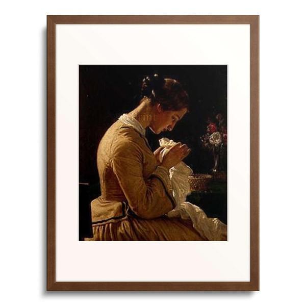 Artist:  Marstrand, Wilhelm,1810-1873 Imagetitle:  Thora Maria Borch bei Handarbeiten. Location:  Christie's Images Ltd