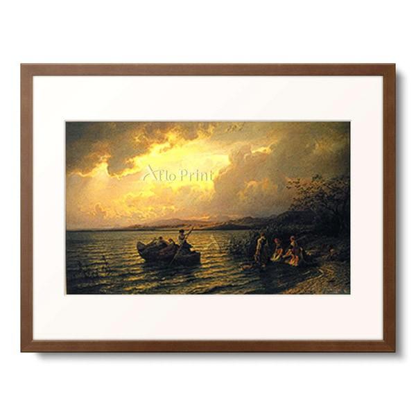 作家名:ハンス・フレードリク・ギューデArtist:Gude, Hans Fredrik 1825-1903 Imagetitle:Abends am See-Ufer. 1869.