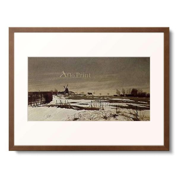 Artist:  Ring, Lauritz Andersen,1854-1933 Imagetitle:  Spatwinterlandschaft mit Windmuhle. 1912 Location:  Christie's Im...