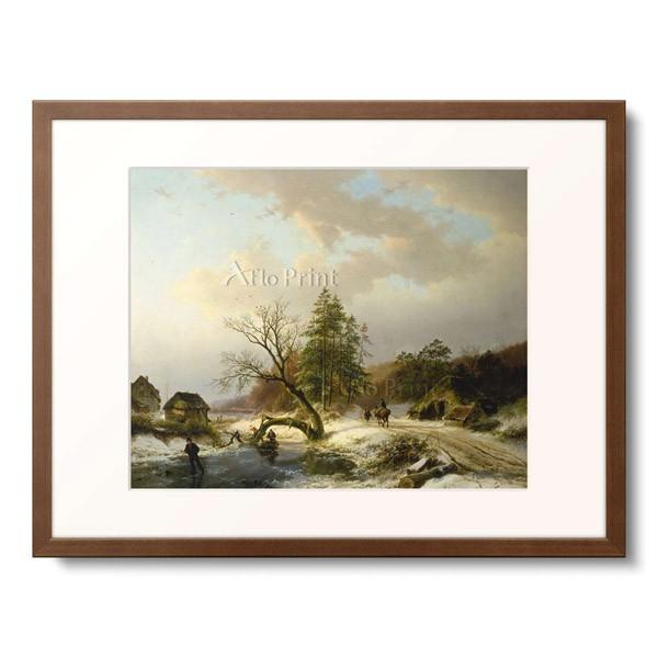 Artist:  Koekkoek, Barend Cornelisz,1803-1862 Imagetitle:  Winterlandschaft mit Reisigsammlern. Location:  Christie's Im...