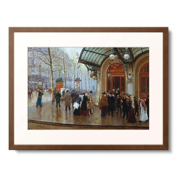 Artist:  Beraud, Jean,1849-1936 Imagetitle:  Outside The Theatre Du Vaudeville, Paris. Dimensions:  40 x 58,4 cm Locatio...