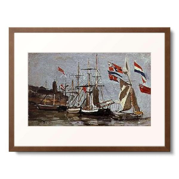 作家名:ウジェーヌ・ブーダン印象派Artist:Boudin, Eugene,1824-1898 Imagetitle:Hafenbild. (Les Oriflammes). Dimensions:19,7 x 33 cm Medium:...