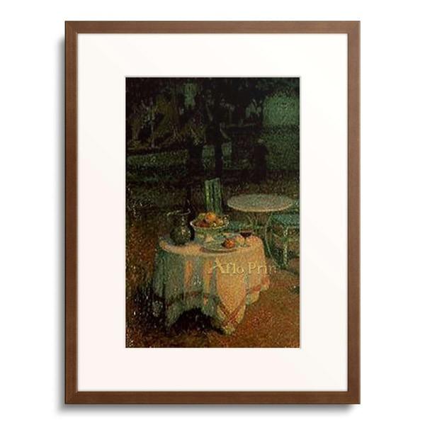 作家名:アンリ・ル・シダネルArtist: Le Sidaner, Henri,1862-1939 国籍:モーリシャスImagetitle:Der kleine gedeckte Tisch am Hafen. Dimensions: 14...