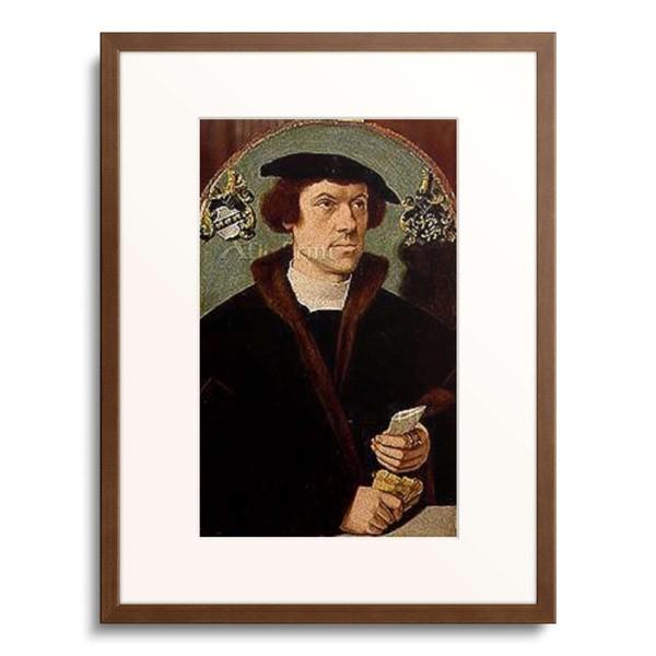 Artist:  Bruyn d.A., Bartholomaus,1493-1555 Imagetitle:  Mannliches Bildnis. Dimensions:  49 x 32 cm (oben rund) Medium:...