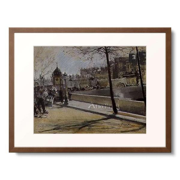 Artist:  Kuehl, Gotthard,1850-1915 Imagetitle:  Pont Royal in Paris. Dimensions:  48 x 62 cm Medium:  Pastell/Pappe/Holz...