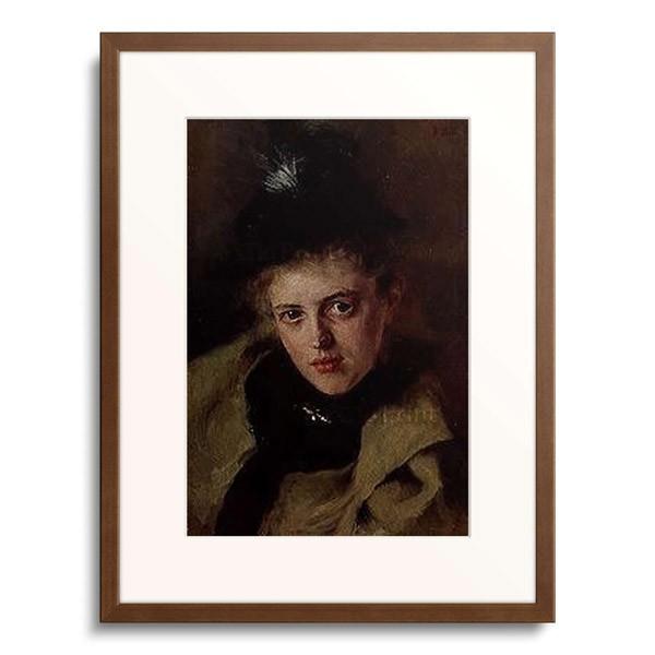 Artist:  Leibl, Wilhelm,1844-1900 Imagetitle:  Bildnis der Frau Apotheker Rieder. 1893. Dimensions:  35,3 x 24 cm Medium...