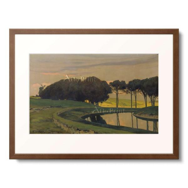 Artist:  Leistikow, Walter,1865-1908 Imagetitle:  Evening atmosphere at the canal. Location:  Private Collection