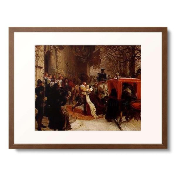Artist:  Menzel, Adolph von,1815-1905 Imagetitle:  Gustav Adolf empfangt seine Gemahlin vor dem Schloss zu Hanau im Janu...