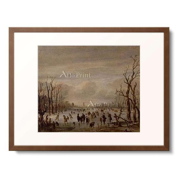 Artist:  Neer, Aert van der,1603/04-1677 Imagetitle:  Winterlandschaft mit Schlittschuhlaufern Dimensions:  66 x 78,8 cm...