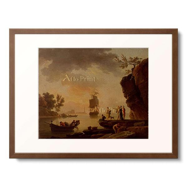 Artist:  Vernet, Claude Joseph,1714-1789 Imagetitle:  Seegestade mit Schiffen. Dimensions:  45,8 x 55 cm Location:  Leip...