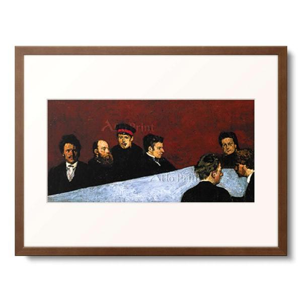 Artist:  Klinger, Max,1857-1920 Imagetitle:  Tafelrunde von Klingers Freunden in Berlin. Um 1876. Dimensions:  37,5 x 77...