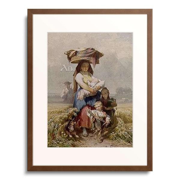 Artist:  Grunenwald, Jakob,1821-1896 Imagetitle:  Heimkehr von der Ernte. Dimensions:  32,8 x 24,6 cm Medium:  watercolo...