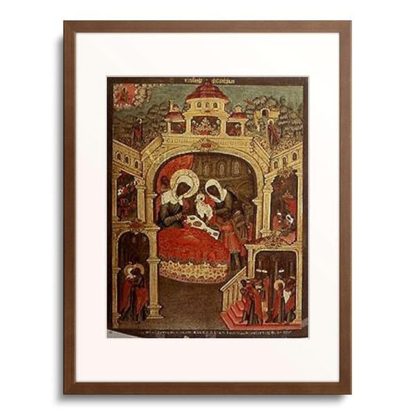 Artist:  Ikone von Fjodor Zubow,1688 Imagetitle:  Die Geburt Mariae. Location:  Moskau, A.Rubljow-Museum