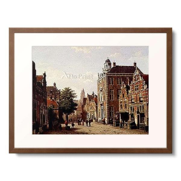 Artist:  Koekkoek, Willem,1839-1895 Imagetitle:  Hollandische Stadtansicht im Sommer. Dimensions:  64,5 x 84 cm Location...