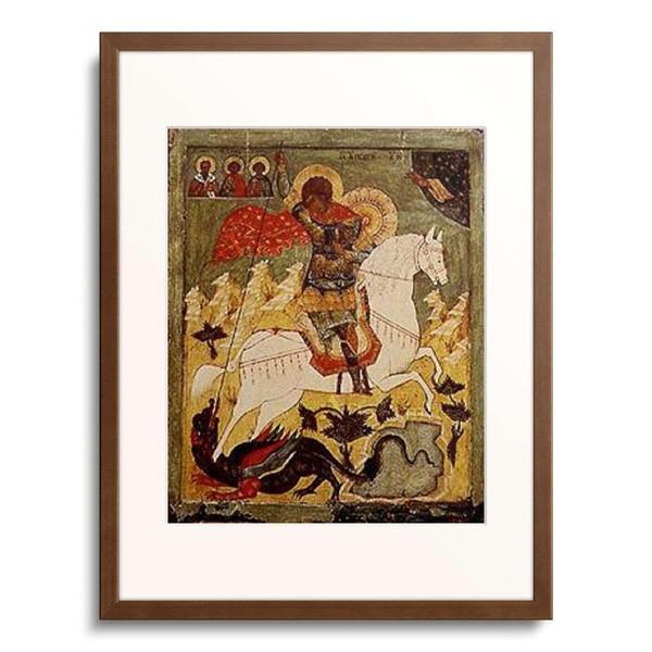 Artist:  Icon, Russian School,15. Jahrhundert Imagetitle:  Das Drachenwunder des hl.Georg. Location:  Pskov, Kunstmuseum