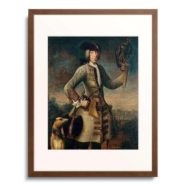 Artist:  German School,um 1770 Imagetitle:  Kurfurst Karl Albrecht (Albrecht VII) mit Jagfalken und einem Greyhound. Dim...