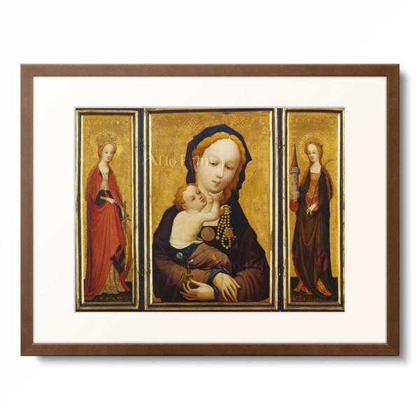 Artist: Master of Saint Veronica,1400-1420 Imagetitle: Triptychon, Muttergottes mit der Wickenblute, mit den hll.Kathari...