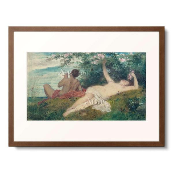 作家名:アルノルト・ベックリン  ( 1827年 - 1901年 ) 国籍:スイス ジャンル:象徴主義 Artist: Bocklin, Arnold,1827-1901 Imagetitle:Spring (Sketch). 1862 D...