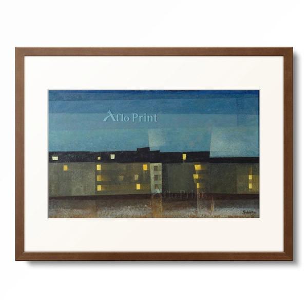 所蔵：バーゼル市立美術館Artist: Feininger, Lyonel,1871-1956 Imagetitle: Illuminated row of houses. 1932 Dimensions: 43,5 x 72 cm Med...