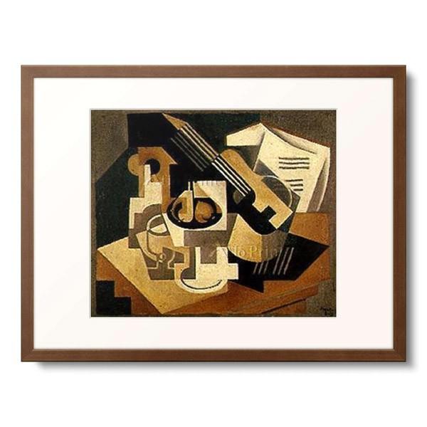 作家名:フアン・グリス ( 1887年 - 1927年 ) 国籍:スペイン ジャンル　:キュビズム Artist: Gris, Juan,1887-1927 Imagetitle:Gitarre und Kompottschale auf ...