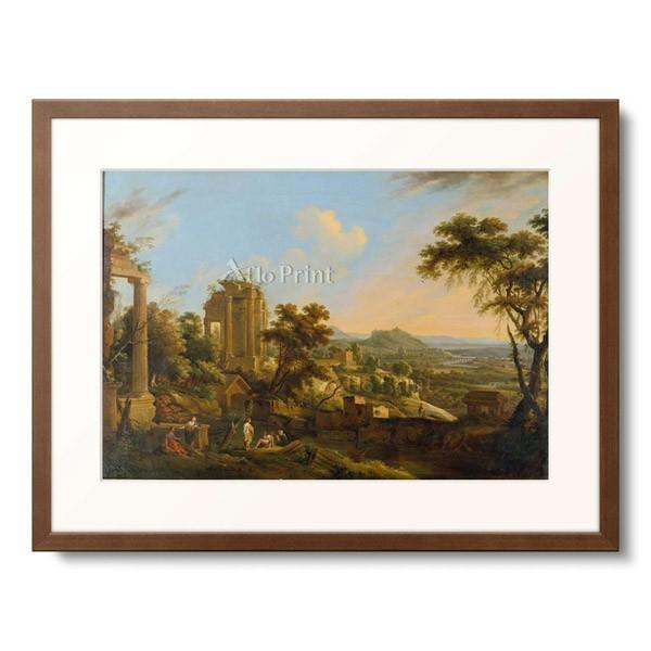 Artist:  Hackert, Jacob Philipp,1737-1807 Imagetitle:  Ruins in a river valley. Location:  Basel, Kunstmuseum