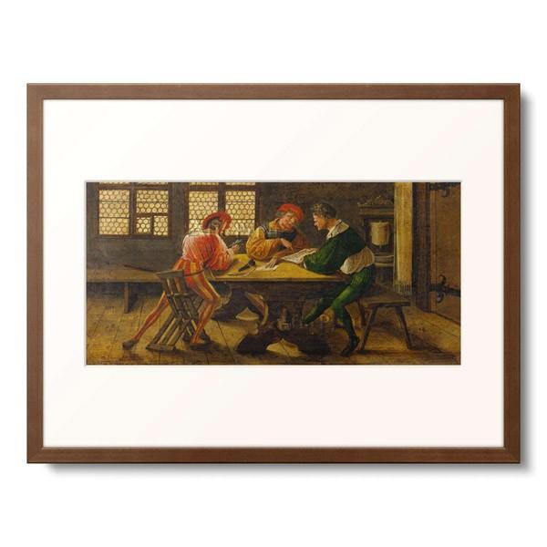 作家名:アンブロシウス・ホルバインArtist: Holbein, Ambrosius,1494(?)-1519(?) Imagetitle:A Schoolmaster explaining a document to two illit...