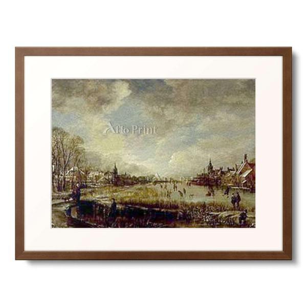 Artist:  Neer, Aert van der,1603/04-1677 Imagetitle:  Zwei Stadtchen an einem zugefrorenen Fluss mit Kolfspielern und Ei...