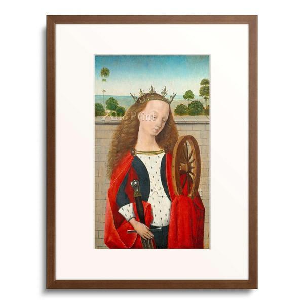 Artist:  Baseler Schule,um 1500 Imagetitle:  St. Catherine standing in front of a wall. Location:  Basel, Kunstmuseum