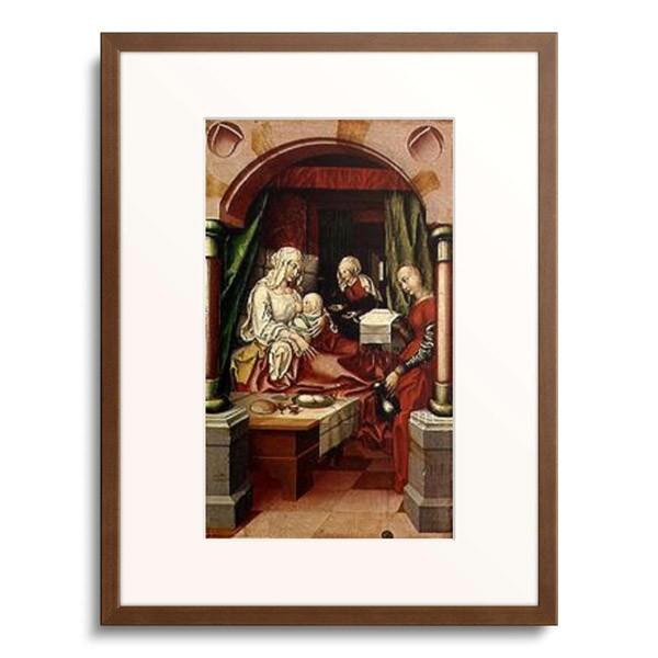 作家名:エハンズ・フライArtist:Fries, Hans,ca. 1465 - after 1518 Imagetitle:Geburt Mariae. 1512. 所蔵:バーゼル市立美術館(スイス)