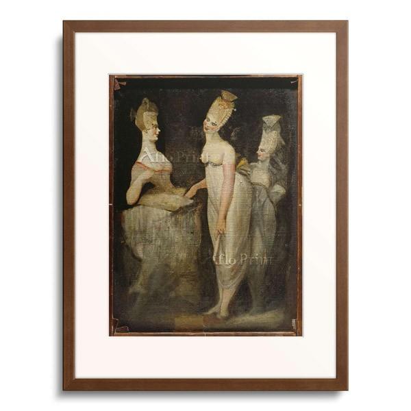 作家名:ヨーハン・ハインリヒ・フュースリーロマン主義Artist:Fuseli, Johann,Heinrich 1741-1825 Imagetitle:Drei Kurtisanen (Ruckseite des Werkes Ruhe...