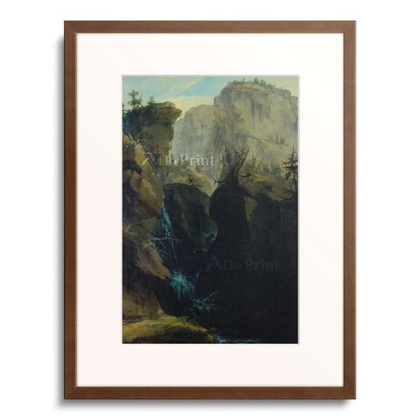 作家名:カスパル・ヴォルフArtist: Wolf, Kaspar,1735-1798 Imagetitle:Ravine with Footpath and Waterfalls in the Mountains. 所蔵:バーゼル市立美術...