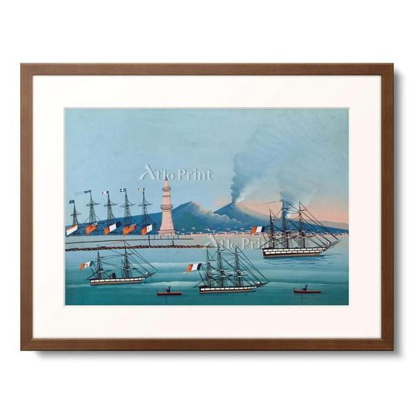 作家名:作者不明Artist:Anonymous,19.Jhdt Imagetitle:Die Reede von Neapel. 所蔵:Brake, Schiffahrtsmuseum