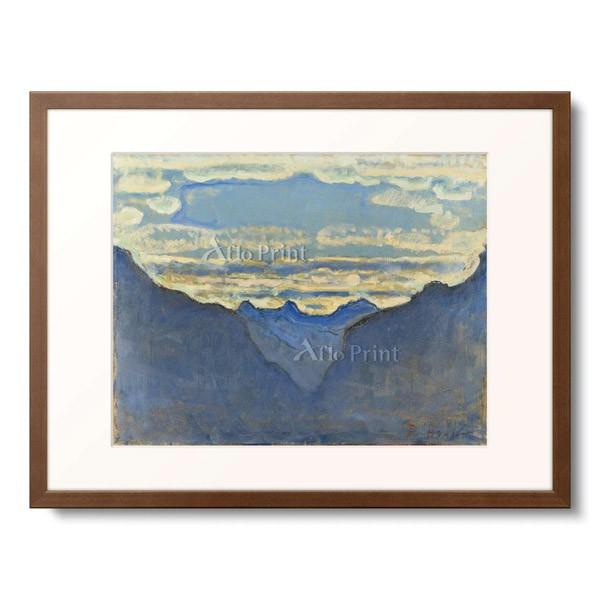 作家名: フェルディナント・ホドラー  ( 1853年 - 1918年 ) 国籍:スイス ジャンル　: 世紀末芸術  Artist: Hodler, Ferdinand,1853-1918 Imagetitle:Mondnacht. Dim...