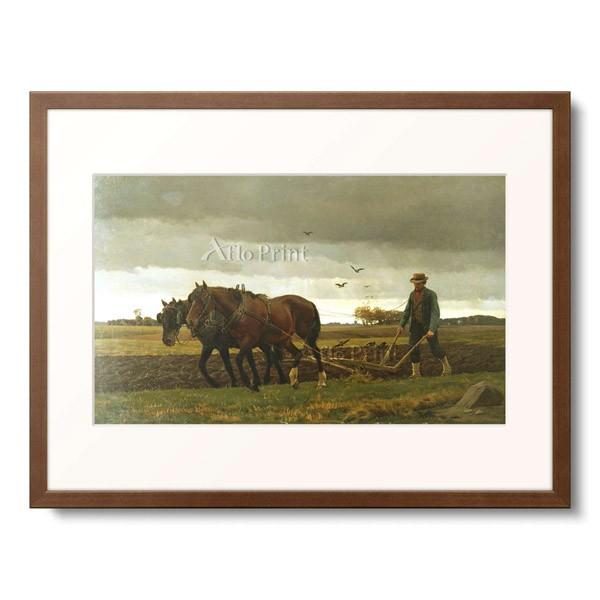 Artist:  Henningsen, Frants,1850-1908 Imagetitle:  The Ploughman. 1880 Dimensions:  84 x 137cm Medium:  oil/canvas Locat...