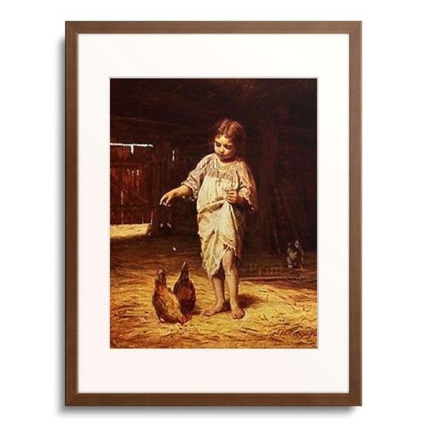 Artist:  Zhuravlev, F Imagetitle:  Bauernmadchen beim Huhnerfuttern. Location:  Moscow, State Museum Archangelskoje