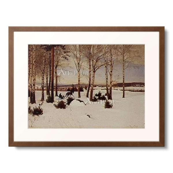 Artist:  Hansteen, Nils Severin,1855-1912 Imagetitle:  Schlittenfahrt. 1891. Dimensions:  68 x 102 cm Location:  Private...