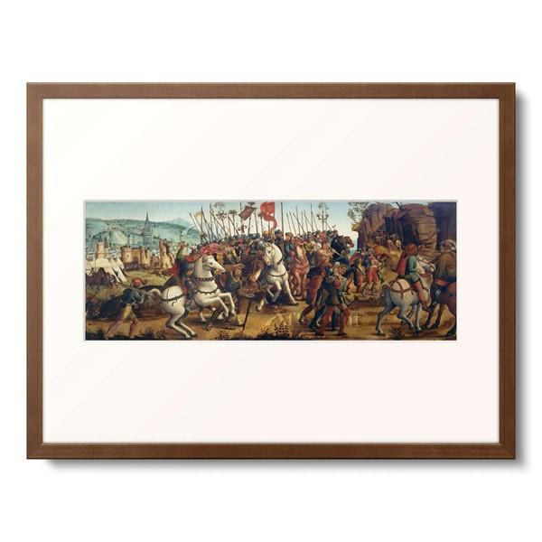 Artist:  Cassone Meister,tatig 15.Jahrh. Imagetitle:  Die Eroberung von Athen durch Minos. Dimensions:  69 x 183 cm Medi...